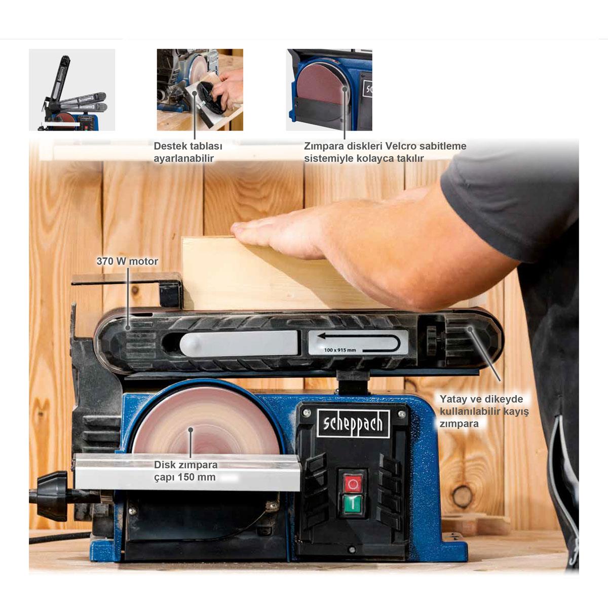 SCHEPPACH Bts 900 Bant Ve Disk Zımpara Makinası 370 Watt Fiyatı Online ...